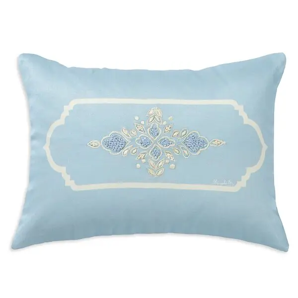 VVYOM Embroidered Accent Cushion, 13 X 20 - Aquamarine