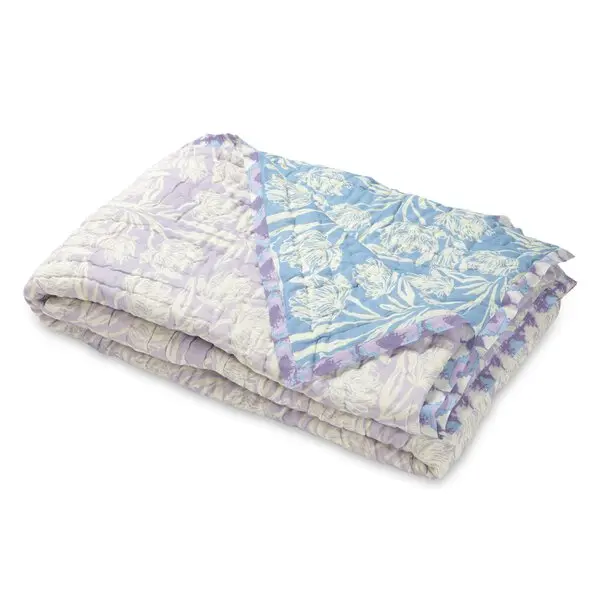 VVYOM Lilac Bloom Handcrafted Cotton Quilt, Queen