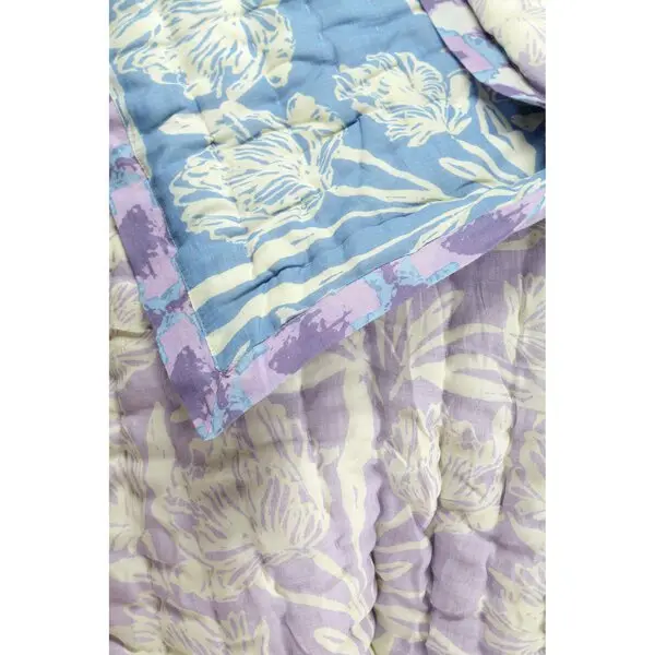 VVYOM Lilac Bloom Handcrafted Cotton Quilt, Queen
