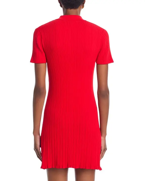 French Connection Collared Henley Mini Dress - Mars Red