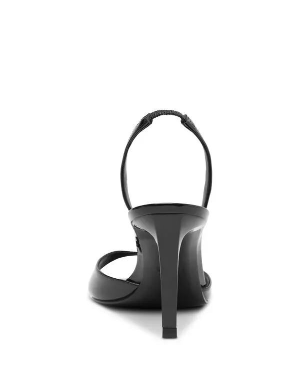 Schutz Scarlett Sling Mid Leather Slingback Sandals - Black