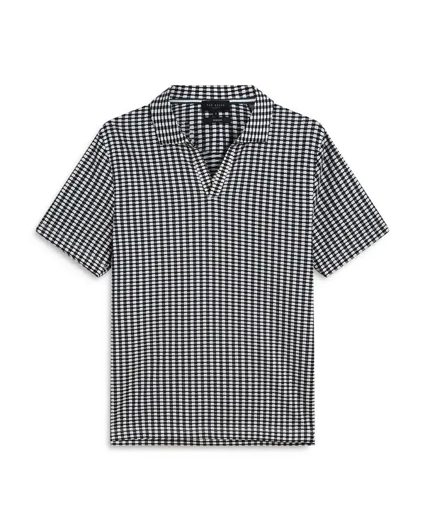 Ted Baker London Matejo Mini Check Open Neck Polo Shirt