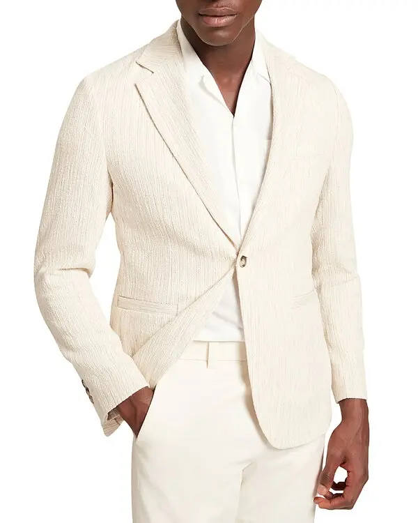 Ted Baker London Rusticj Regular Fit Textured Boucle Cotton Blend Blazer