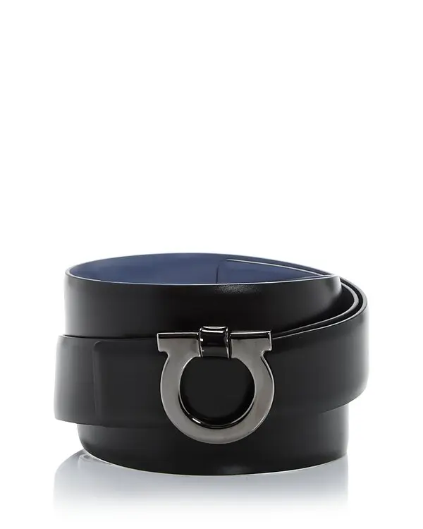 FERRAGAMO Gancini Reversible Leather Belt - Nero