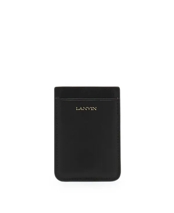 LANVIN Magnetic Leather Cardholder - Black