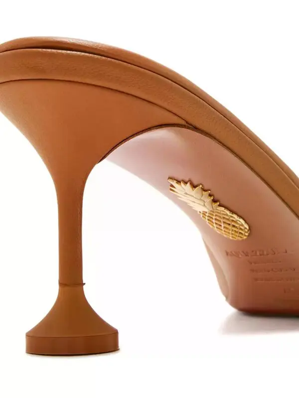 AQUAZZURA 65mm Bisous Pointed-toe Mules - Brown