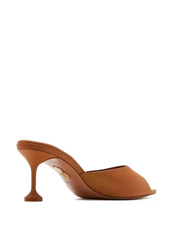 AQUAZZURA 65mm Bisous Pointed-toe Mules - Brown
