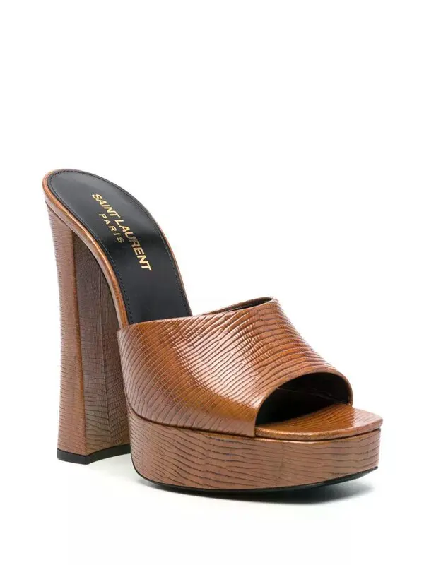 Saint Laurent 145mm Lizard-effect Mules