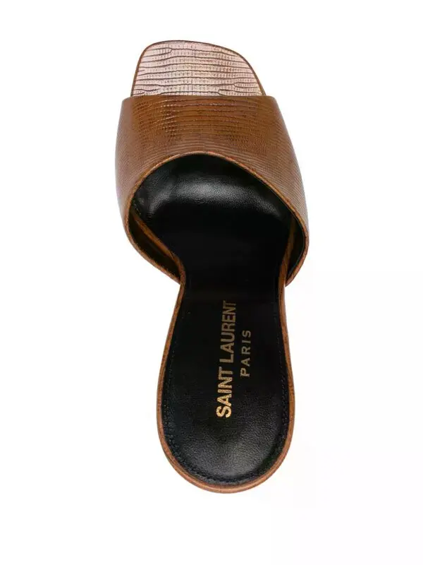 Saint Laurent 145mm Lizard-effect Mules