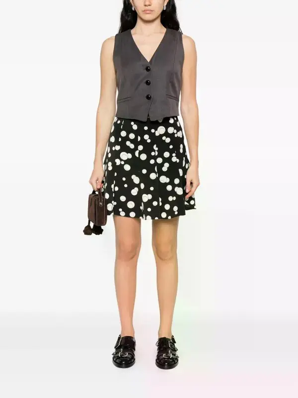 Marella Pleated Ball-print Mini Skirt