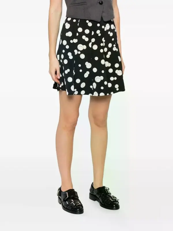 Marella Pleated Ball-print Mini Skirt