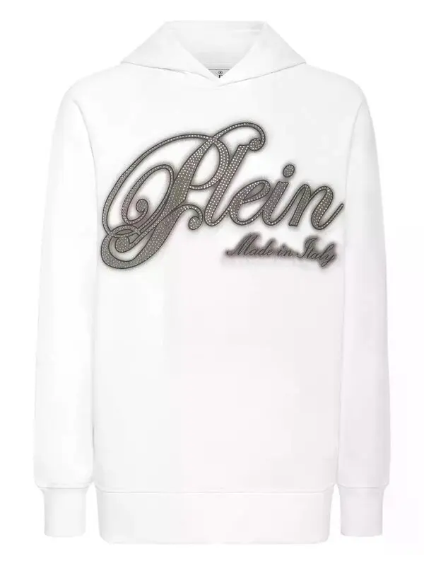 Philipp Plein Rhinestone-embellished Hoodie - White