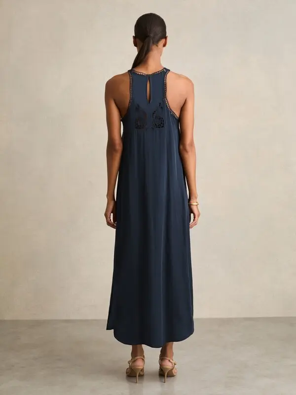 REISS Joy Satin Cut-out Slip Dress