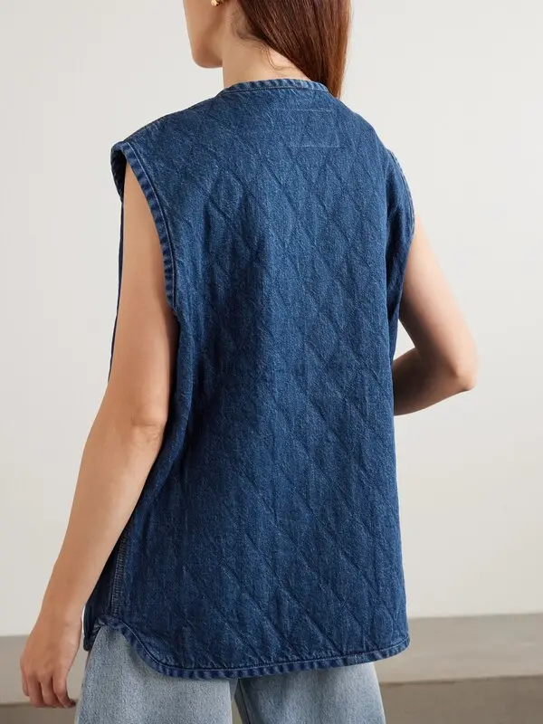 BLAZÉ MILANO Suffolk Quilted Denim Vest