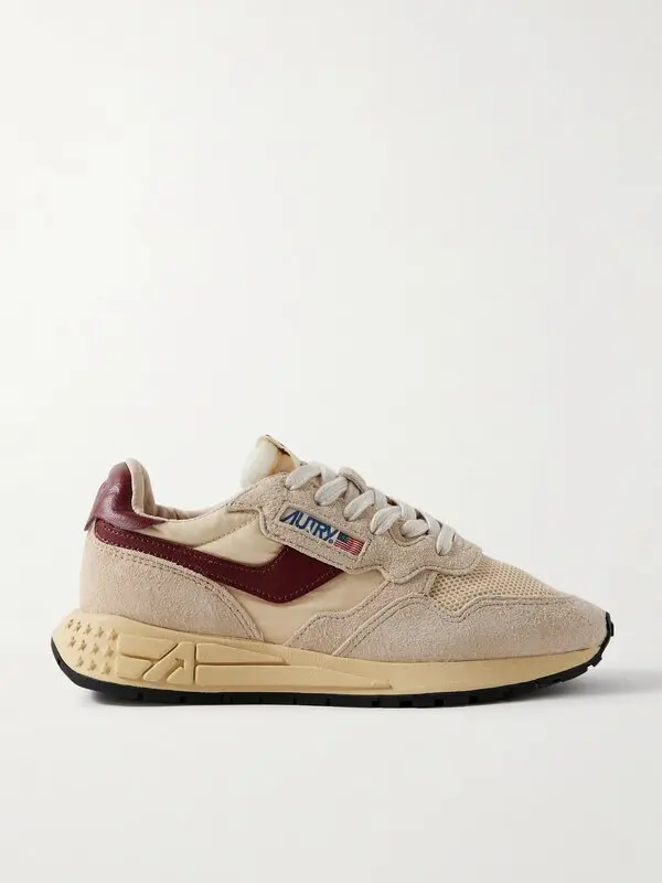 AUTRY Reelwind Low Leather-trimmed Sneakers - Neutrals