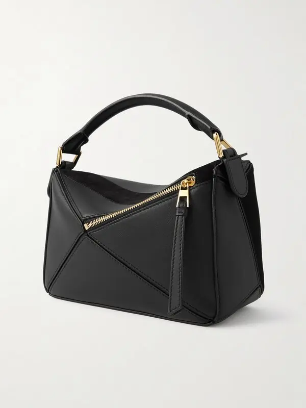 Loewe Puzzle Small Suede-trimmed Leather Shoulder Bag
