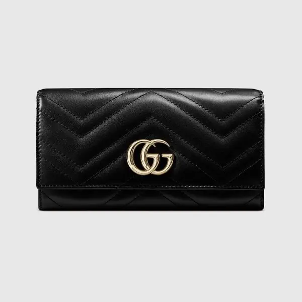 Gucci Gg Marmont Continental Wallet Leather - Black