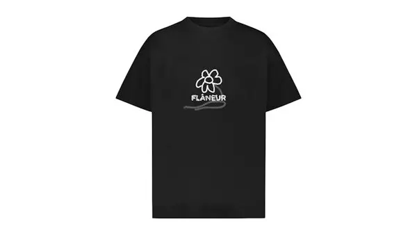 FLANEUR Flower Stalk T-shirt - Black