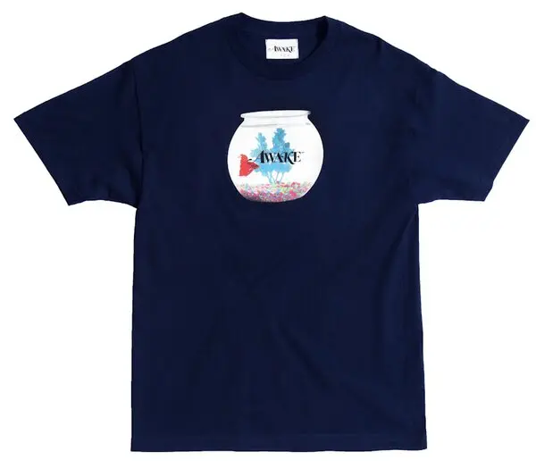 AWAKE Fish Bowl Tee Shirt - Navy Blue