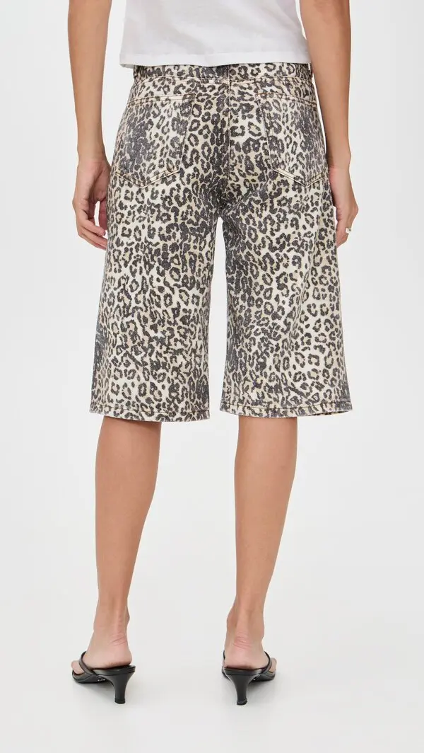 Lioness Leopard Print Denim Jorts