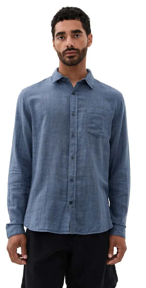 Vince Double Face Long Sleeve Shirt - Chambray