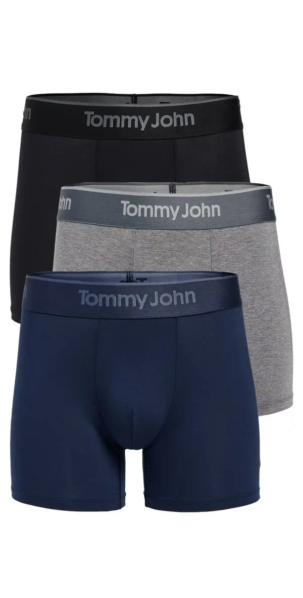 Tommy John Second Skin 4 Trunks 3 Pack - Black/medium Heather Grey/dres
