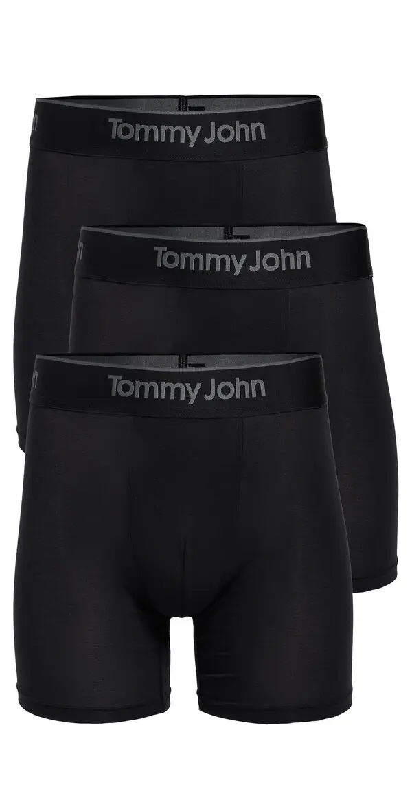 Tommy John Second Skin 6 Boxer Briefs 3 Pack - Black