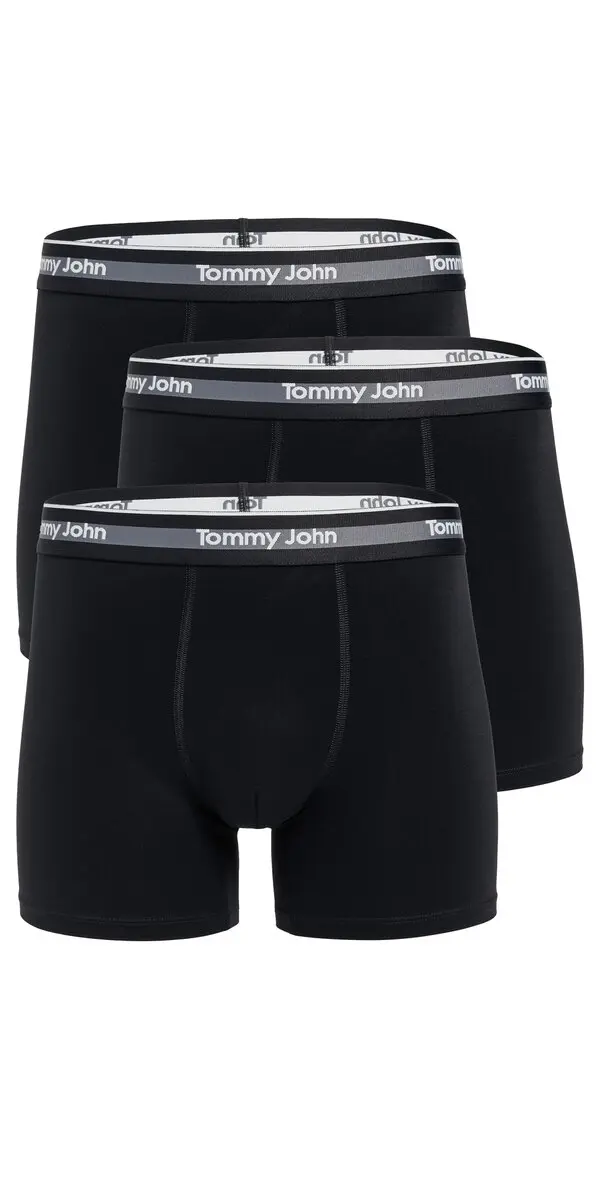 Tommy John Comfort Micro 4 Boxer Briefs 3 Pack - Black