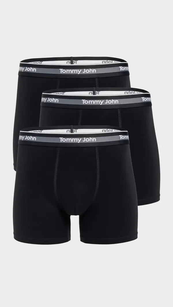 Tommy John Comfort Micro 4 Boxer Briefs 3 Pack - Black