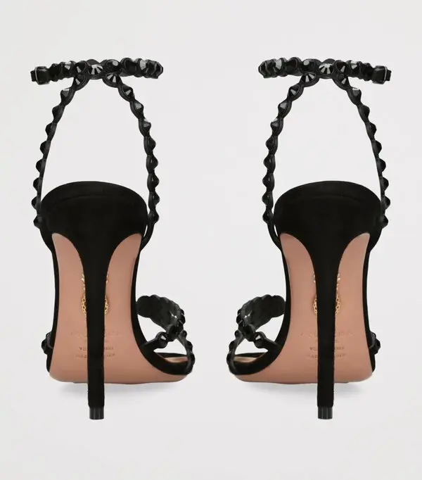 AQUAZZURA Embellished Tequila Heeled Sandals - Black