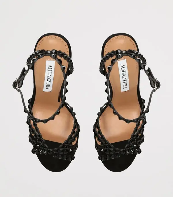 AQUAZZURA Embellished Tequila Heeled Sandals - Black