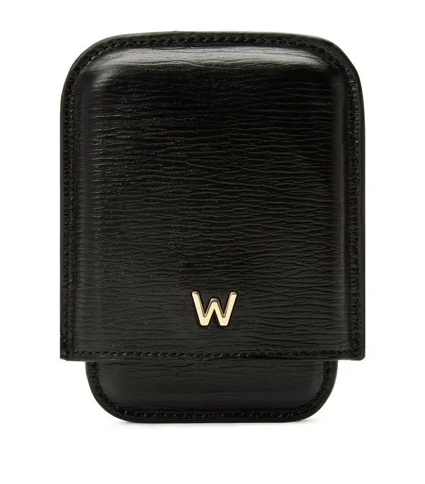 Wolf Leather W Moulded Card Holder - Black