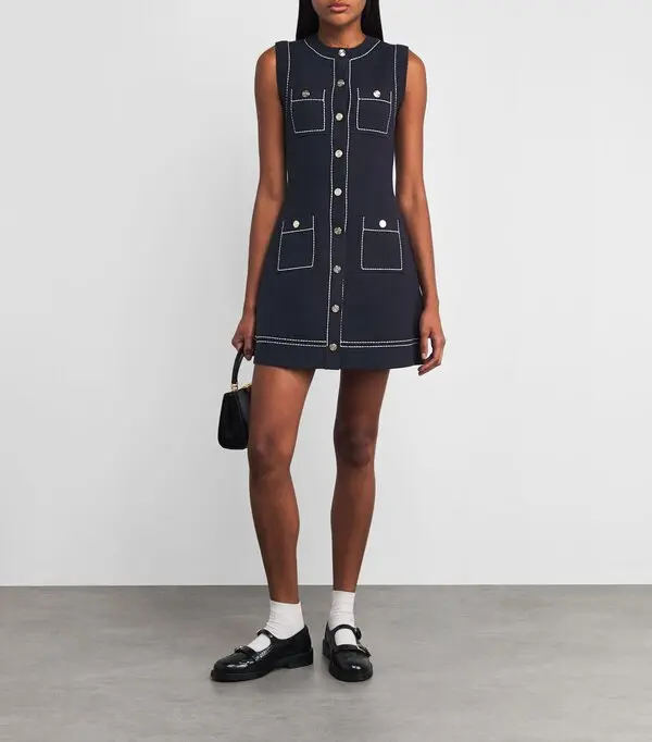 Maje Contrast-stitch Mini Dress