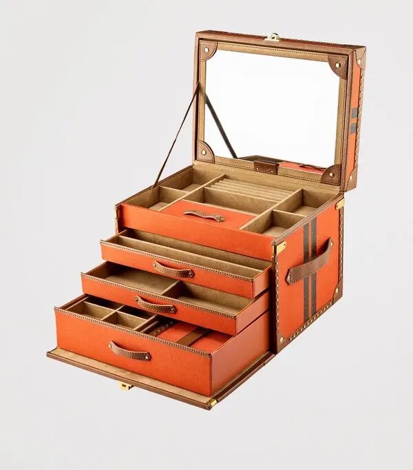 Wolf Canvas Ida Trunk Jewellery Box - Orange