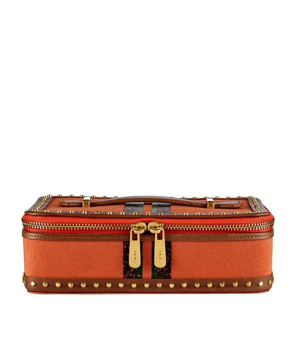 Wolf Ida Travel Zip Jewellery Case - Orange