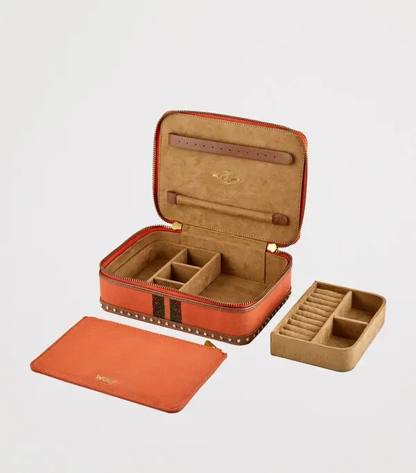 Wolf Ida Travel Zip Jewellery Case - Orange