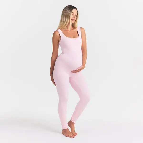 SKIMS Maternity Cotton Jersey Catsuit - Cherry Blossom