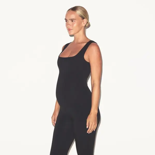 SKIMS Cotton Jersey Maternity Catsuit - Soot