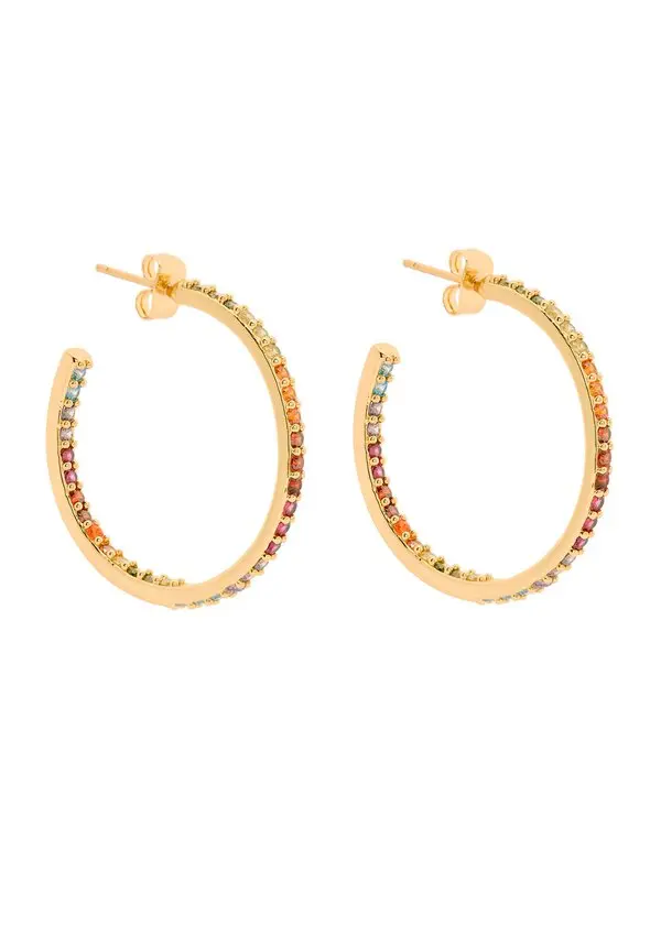 CRYSTAL HAZE Serena 18kt Gold-plated Hoop Earrings - Multicoloured