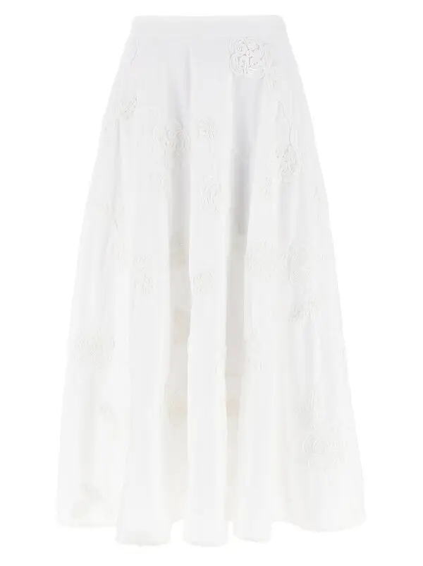 ROTATE BY BIRGER CHRISTENSEN Flower Maxi' Cotton Midi Skirt