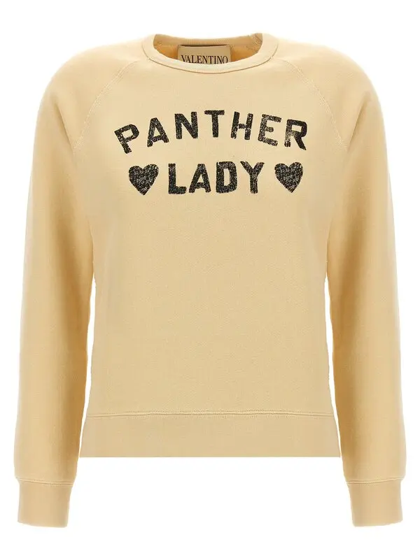 Valentino Garavani Panther Lady Cotton Sweatshirt - Beige