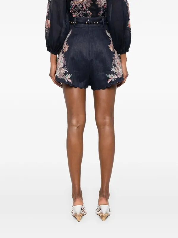 Zimmermann Rhiannon Printed Linen Shorts
