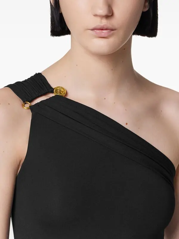Versace Safety Pin Gathered One-Piece Swimsuit - Black - 30% Off |  Editorialist
