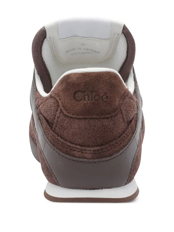 Chloé Kick Suede Leather Sneakers - Brown