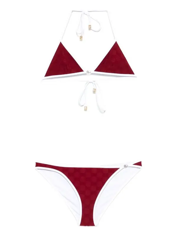 Gucci Gg Supreme Triangle Bikini Set - Bordeaux