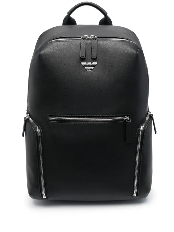Emporio Armani Logo Backpack - Black