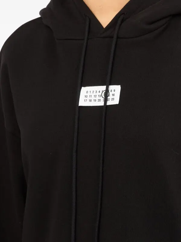 Maison Margiela Logo Cotton Hoodie - Black - 6% Off