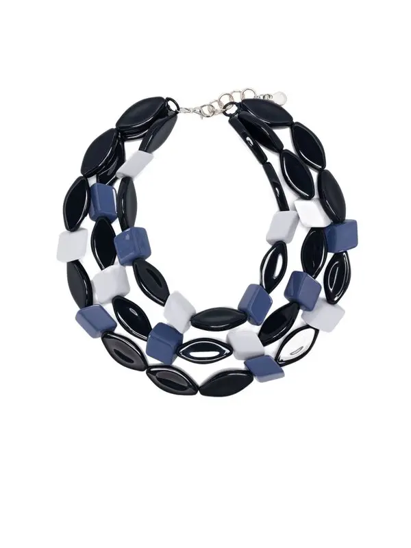 Emporio Armani Multi-Chain Necklace In Blue 2% Off Editorialist