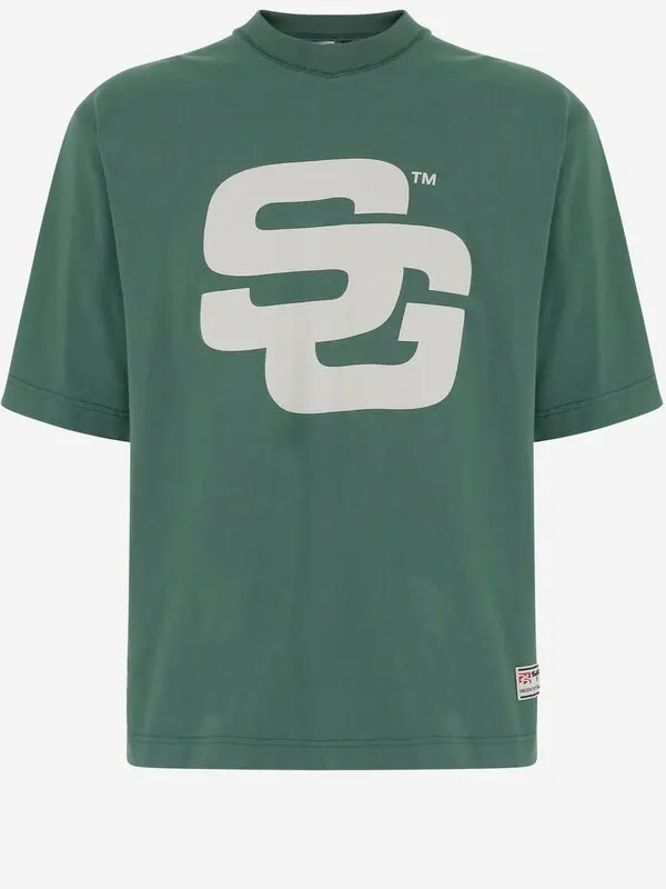 SUMMER GAMES Cotton T-shirt With Logo - Green