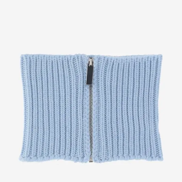 SA SU PHI Cashmere Knit Cashmere Collar Scarf - Clear Blue